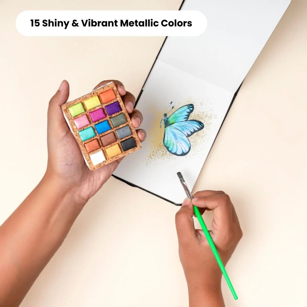 Create Sparkly Paintings When With This Metallic Set of Watercolors– My ...