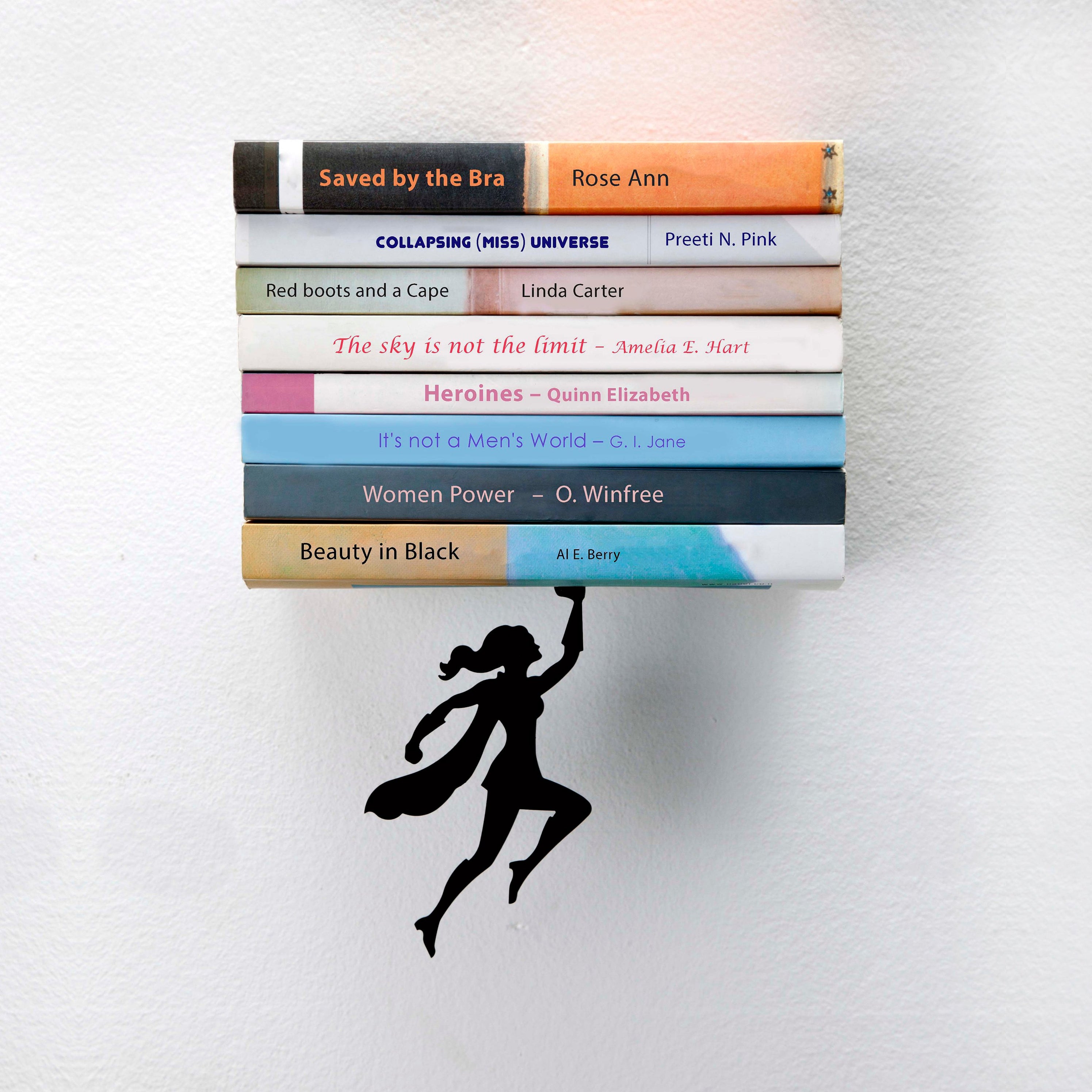 "Wondershelf" Floating Shelf has Wonder Woman Holding Up Your Books– My ...