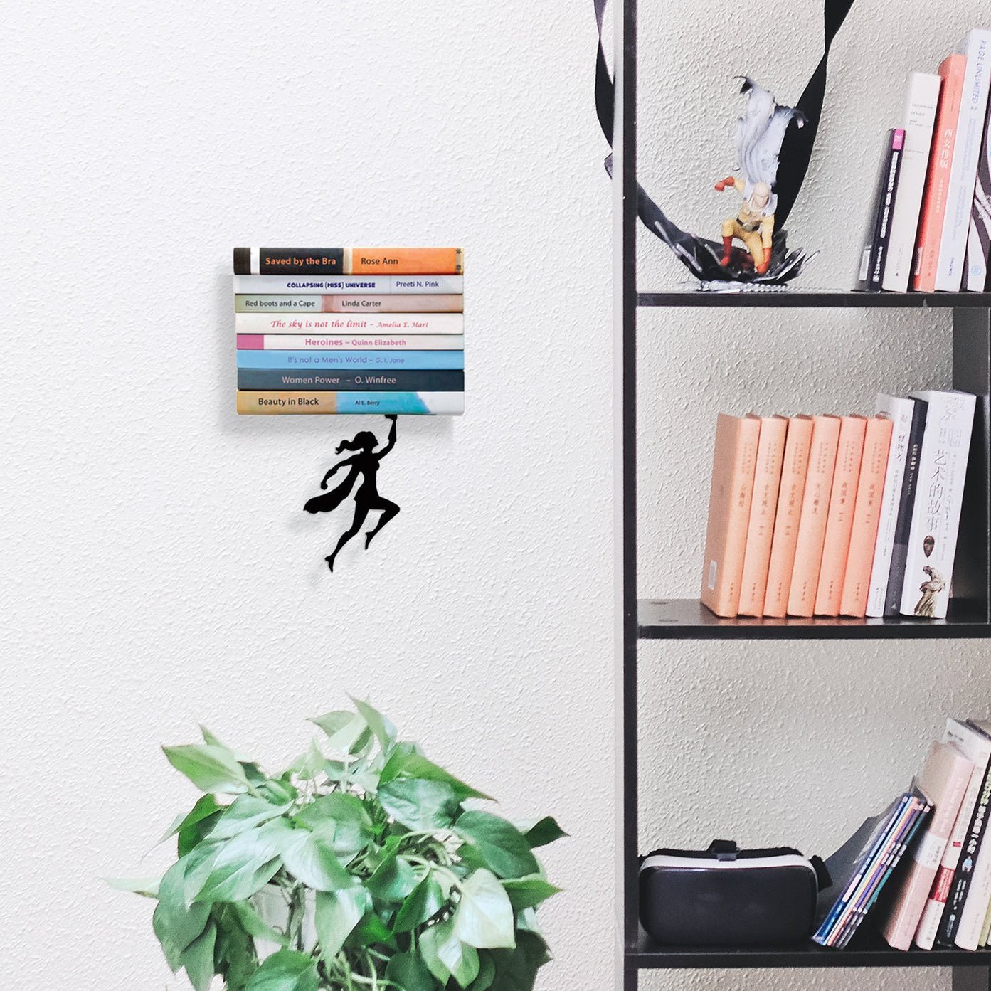 "Wondershelf" Floating Shelf has Wonder Woman Holding Up Your Books– My ...