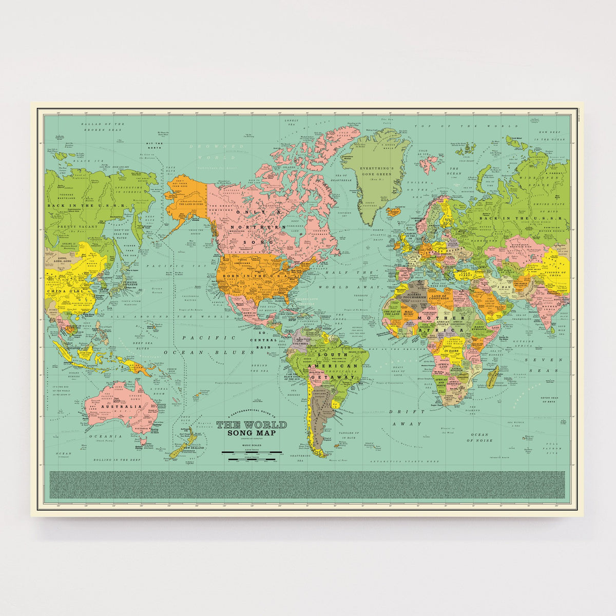 Learn the Most Popular Songs Around the World With This Wall Art Decor ...