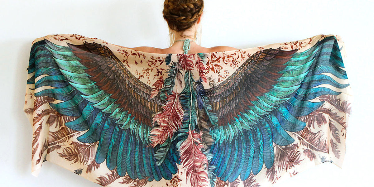 Bird Print Scarfs for Women in Cotton and Silk Cashmere– My Modern Met ...